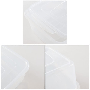 Zopnny 4 Pack 6.5 Qt. Stackable Storage Bins, Plastic Container Organizer with Latching Lid, Clear