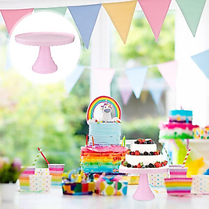 32.5cm Cake Stand Pink Cake Stand Birthday Cake Server Plate Round Cake Holder for Cupcakes Pastries Macarons Biscuits Wedding Party Decor