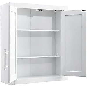 Crosley Furniture Savannah Wall Cabinet, White