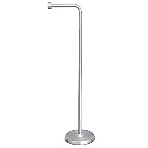 Amazon Basics Free Standing Bathroom Toilet Paper Holder Stand - Nickel
