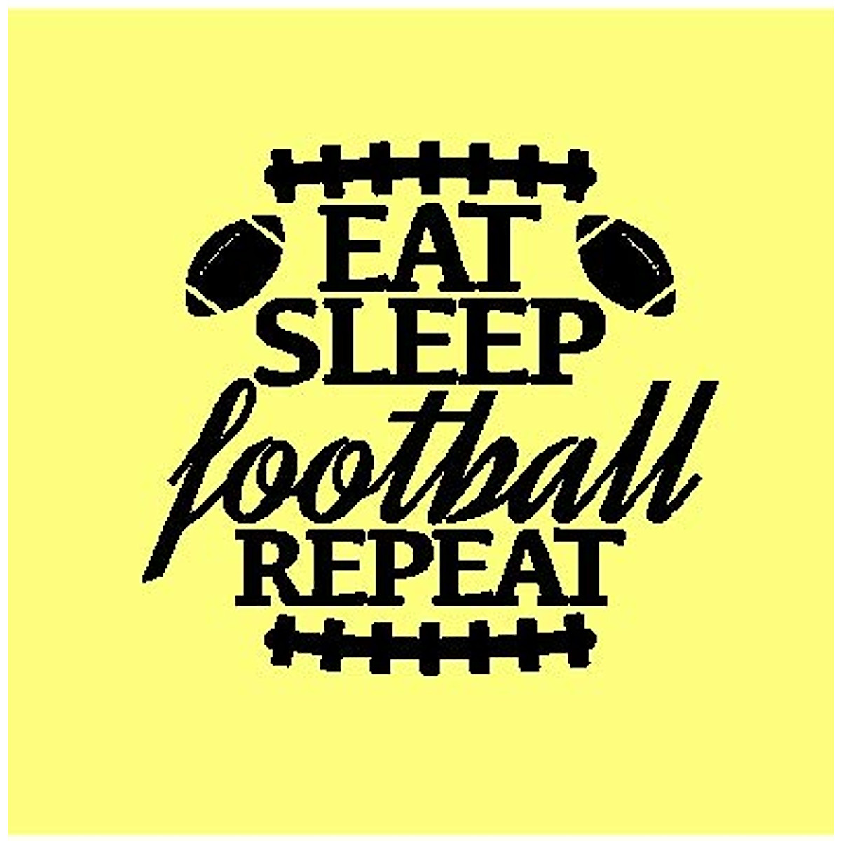 Eat Sleep Football Repeat Wall Sticker Decal Sport Player - / Mens Boys Kids Image Man-Caves, Playroom bedroom (Designs 1)