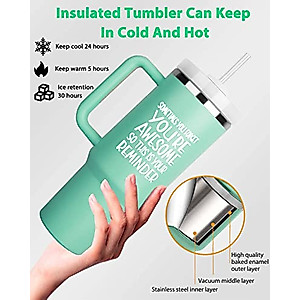 Inspirational Gifts for Women,Thank You Gifts, Retirement Gifts for Women Funny Birthday Gifts for Coworker, BFF, Mom, Wife, Sister 40 oz Tumbler With Handle and Straw Lid