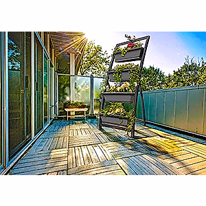 Outland Living 6-Ft Raised Garden Bed - Vertical Garden Freestanding Elevated Planter with 4 Container Boxes - Good for Patio or Balcony Indoor and Outdoor - Perfect to Grow Vegetables Herbs Flowers