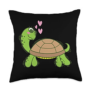 Turtle reptile carapace old Sauropsida Testudines Turtle is in Love Reptile Water Throw Pillow, 18x18, Multicolor