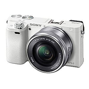 Camera Bundle for Sony Alpha a6000 Mirrorless Digital Camera with 16-50mm Lens (White) Must Have Bundle Wide Angle and Telephoto + Accessories (Renewed)
