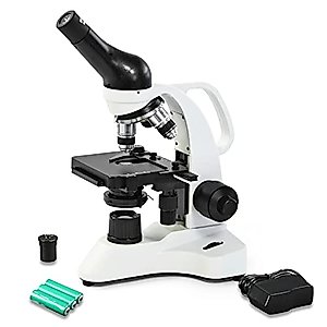 Vision Scientific VME0006-100-RC-E2 LED Cordless Microscope, 40-2000X Magnification, LED Illumination with Light Intensity Control,1.25 N.A Abbe Condenser, Built-in Mechanical Stage