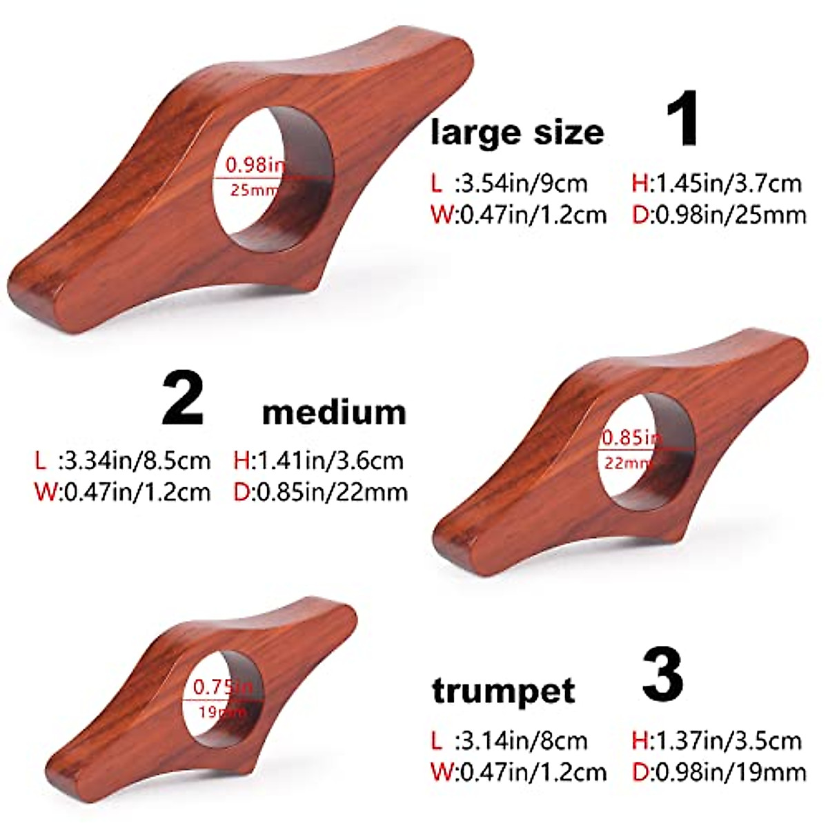 Handmade Red Walnut Wooden Book Page Holder- Convenient Thumb Ring Reading Personalized Book Assistant, Book Accessories, Gift for Readers, Reading Bookmarks (Red Walnut, Medium - 0.85”)