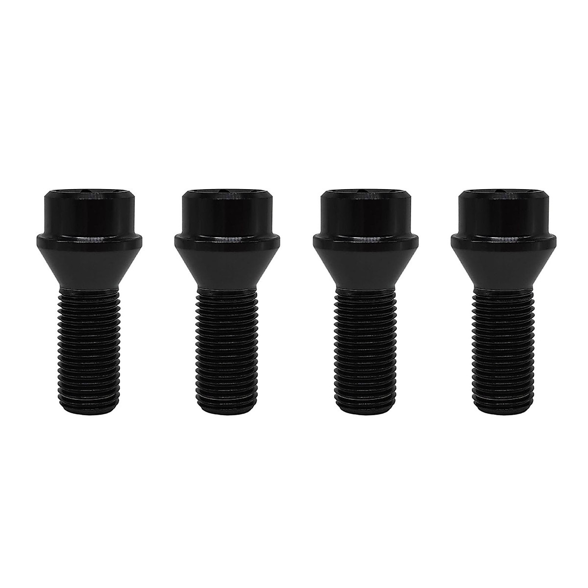 RISON-Titanium Wheel Bolts M14x1.5x28 Titanium Torx Head Lug Bolts 28mm Shank 20 Pieces 6AL4V Aerospace Grade Cone Seat Black M14x1.5x28mm Lug Bolts