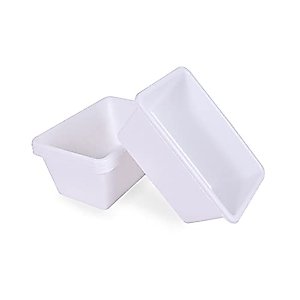 UNiPLAY Small Stackable Storage Bins for Closet Organizers, Food Organizer Bins, Pantry Storage and Toy Storage Organizer, (4-Pack), White