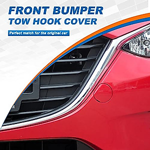 Front Bumper Tow Hook Cover Towing Eye Cap Fit for Mazda 3 Axela 2014 2015 2016 BHN1-50-A11-BB BHN150A11BB (Red, Left Driver Side) Xinpinsai