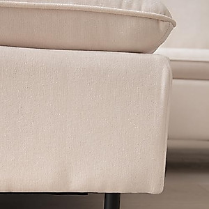 HBRR Modular Sectional Chaises, Oversized U Shaped Couch Linen Fabric Sofa Set, Beige