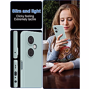 Foluu Silicone Case for OnePlus Nord N30 5G, Liquid Gel Rubber Case with Soft Microfiber Lining Cushion Slim Hard Shell Shockproof Protective Cover for OnePlus Nord N30 5G 2023 (Light Cyan)