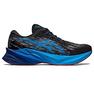 ASICS Men's NOVABLAST 3 Running Shoes, 12, BLACK/ISLAND BLUE