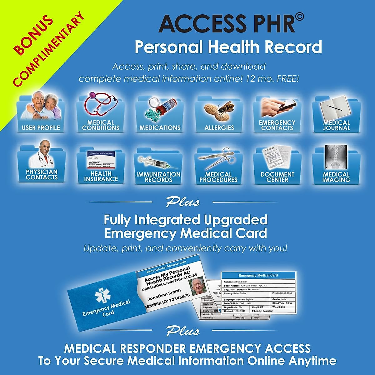 Elite II USB Medical Alert Bracelet – Hypoallergenic Silicone Wristband w/ 2GB Waterproof Flash Drive, Engraved ID Plate, and Emergency Medical Card – Access to Personal Health Record Portal, Gray