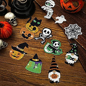 Zonon 20 Pcs Halloween Diamond Painting Refrigerator Magnets Diamond Art Kits Fridge Magnets Sticker for Fridge Whiteboards Car Mailbox Decor Boys Girls Halloween DIY Craft