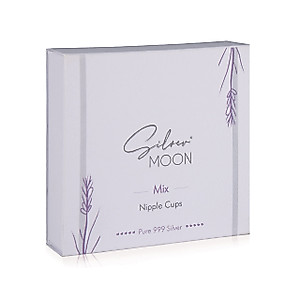 Silver Moon 999 Pure Silver Nursing Cups - Nipple Covers for Healing - Newborn Breastfeeding Essentials Nursing Breast Shields - Nipple Protector Mix