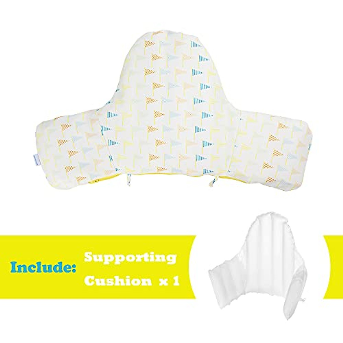 Dadouman Inflatable & Reversible Supporting Cushion for IKEA Antilop High Chairs & Wooden High Chairs, Inflatable Cushion Insert Included (Flags)