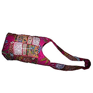 Tribe Azure Pink Large Floral Hobo Sling Shoulder Bag Cross Body Market Travel Fashion School Roomy