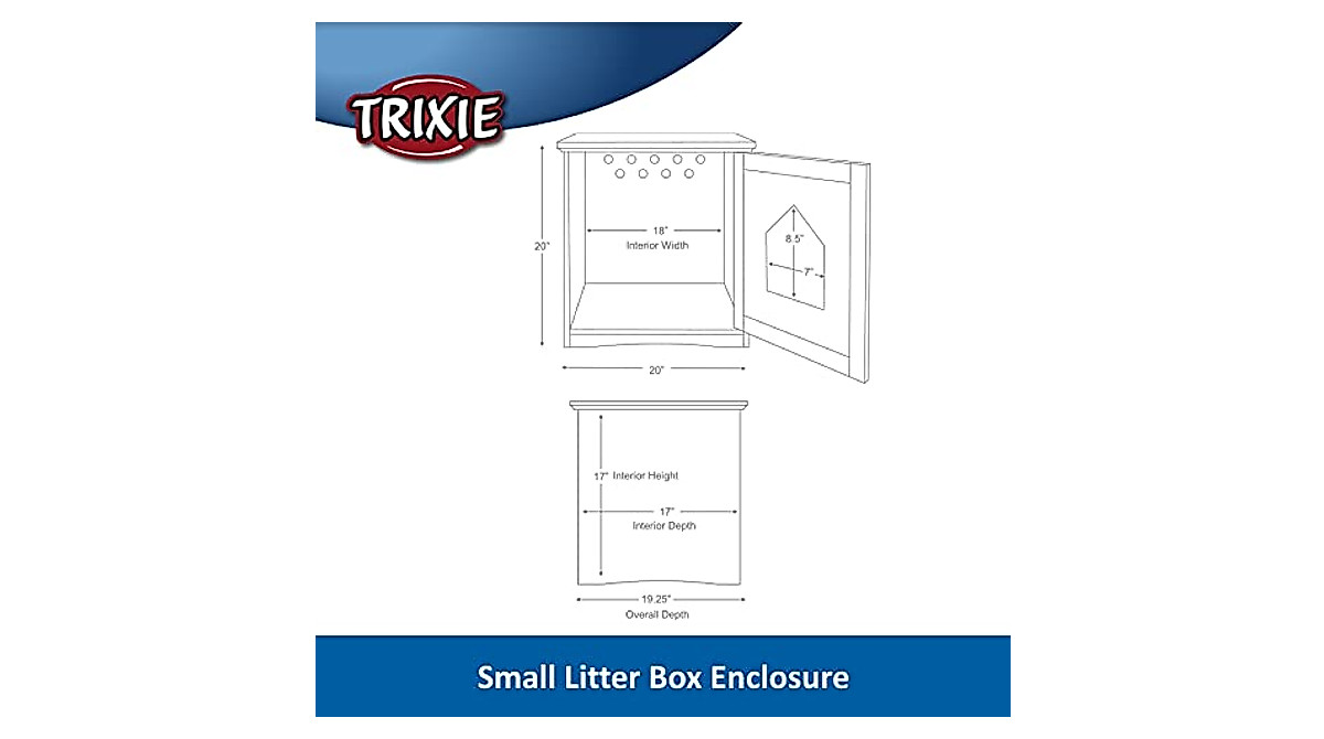 TRIXIE Litter Box Enclosure, Hidden Kitty Litter Box Cabinet, Furniture ...