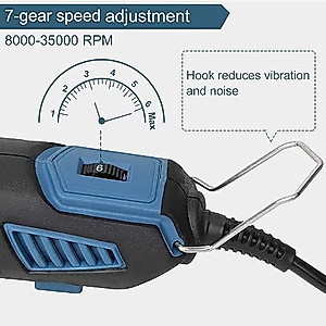 WESCO Rotary Tool Kit, 7 Variable Speeds 8000-35000RPM,Flexible Shaft, 82 Accessories, Rotary Multi-Tool for Cutting, Carving, Engraving, Polishing, and Detail Sanding DIY Project