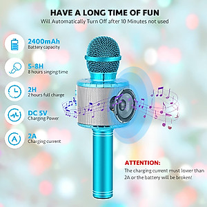 Voice Changing Karaoke Microphone for Kids Singing,5 in 1 Wireless Bluetooth Microphone with LED Lights Karaoke Machine Portable Mic Speaker Player Recorder for Home Party Birthday Gift