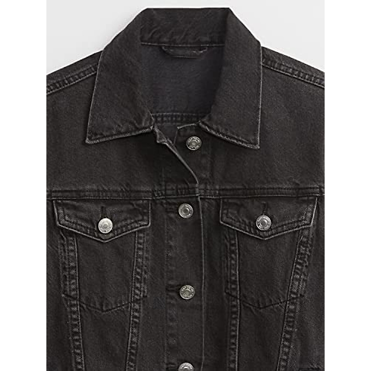 GAP womens Icon Denim Jacket, Black Alpine, Medium US