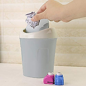 erDouckan Durable Trash Can, Desktop Mini Flip Lid Home Living Room Bedside Trash Can Garbage Dust Bin Holder, Make Your Room Clean and Comfortable (Green)