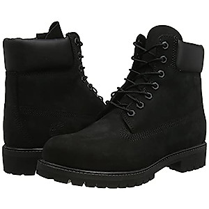 Timberland Men's 6 inch Premium Waterproof Boot, Black Nubuck, 8.5