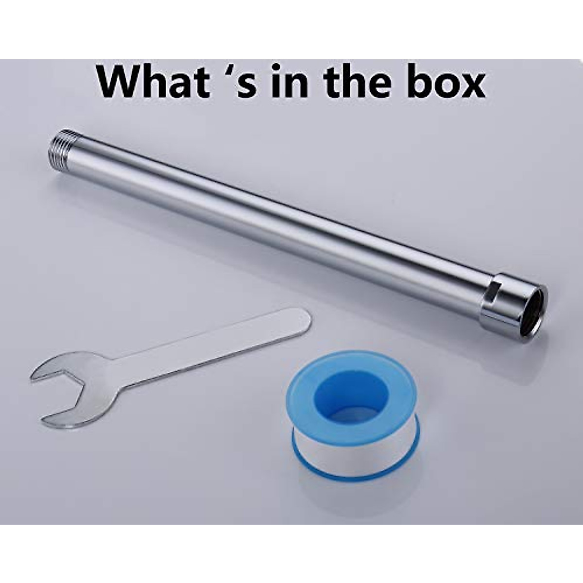 G-Promise 10 Inches Shower Head Extension Arm, Shower Arm Extension, Shower Head Extender, Lower Shower Head, All Solid Brass Construction (Polished Chrome)