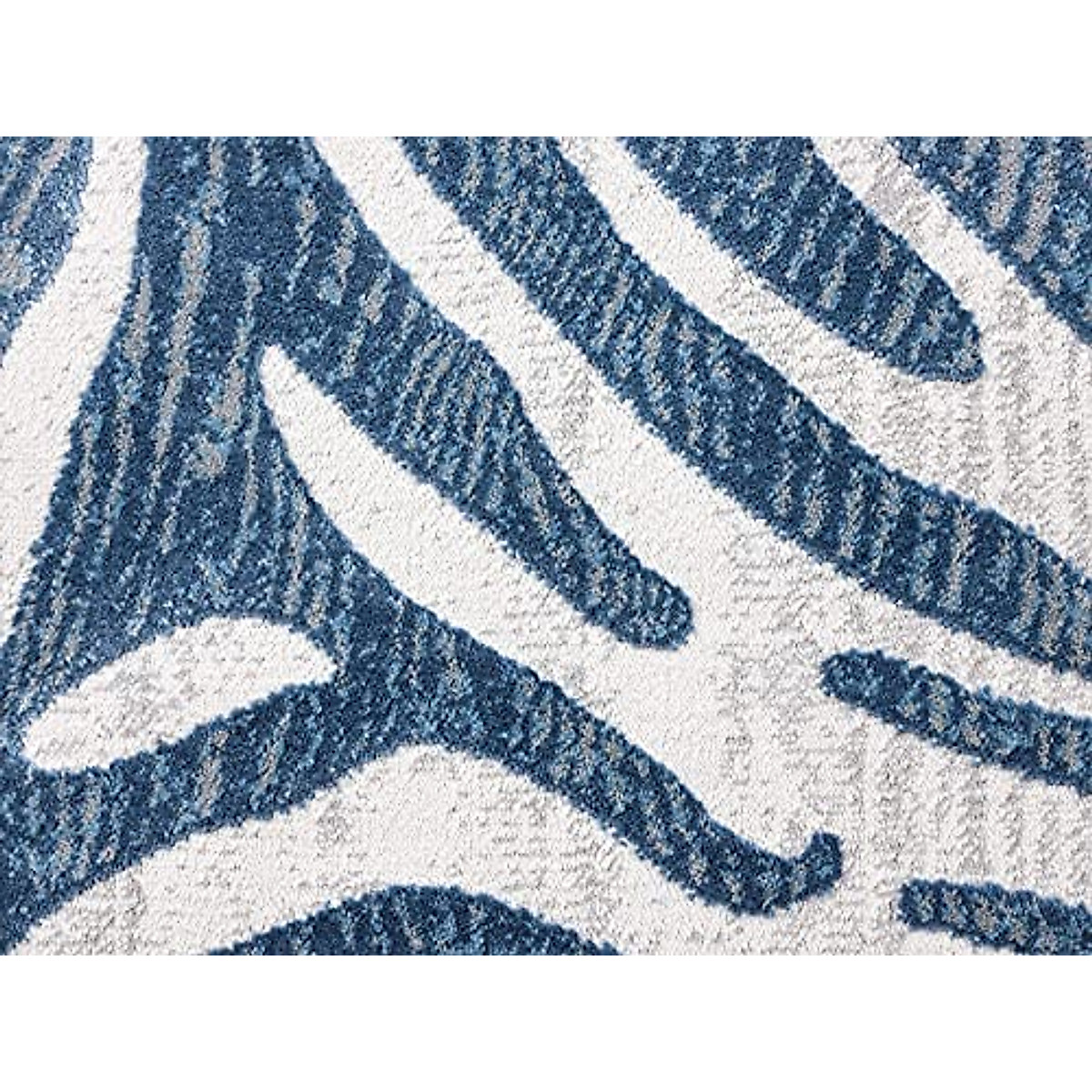 Abani Nova NOV170A Blue Grey Zebra Print Area Rug 6' x 9'