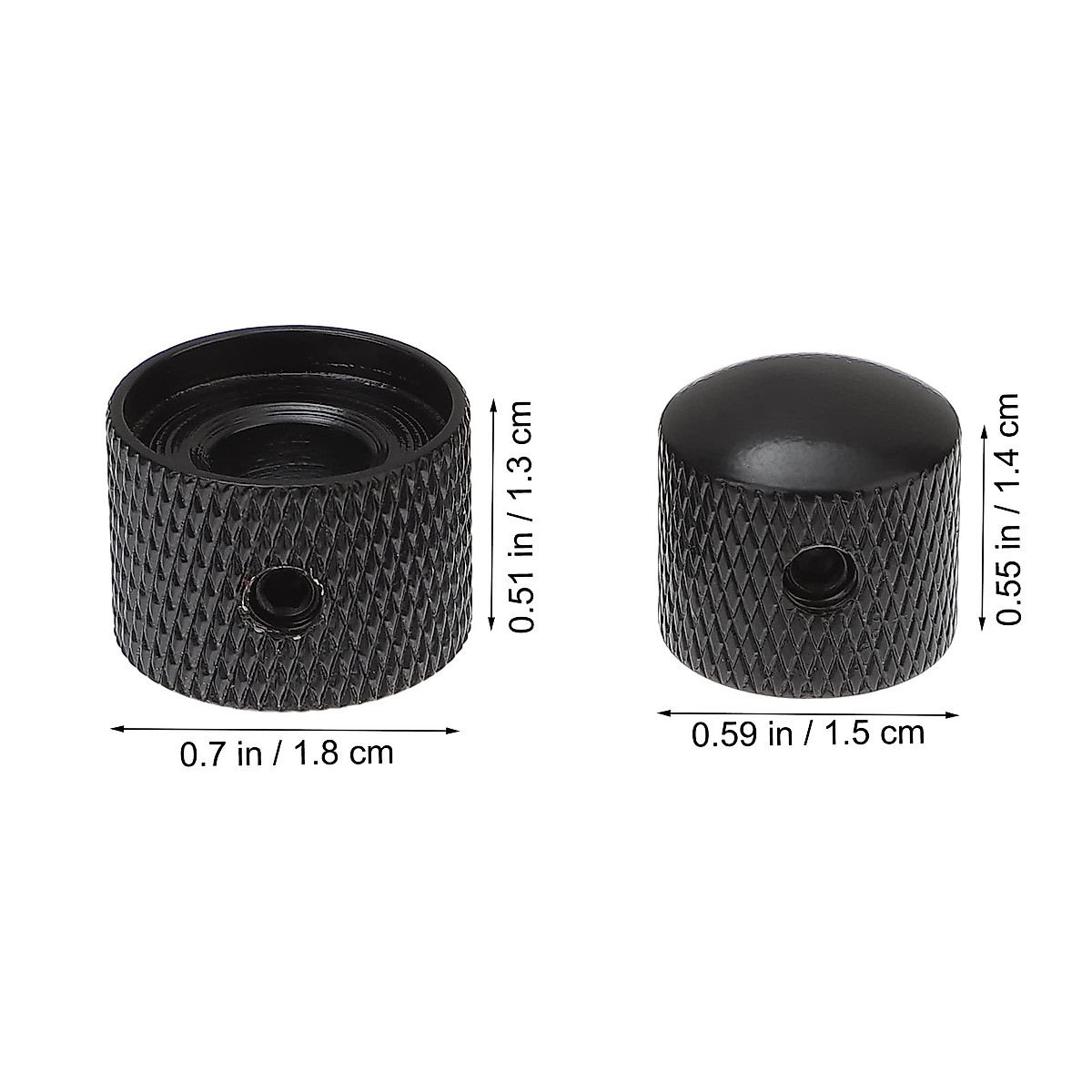HEALLILY Dual Concentric Control Knobs Stacked Knobs Guitar Volume Tone Control Dome Knobs for Electric Guitar Bass Black