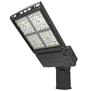 Hylele LED Parking Lot Lights 300w-240w-200w turnable 5700k/5000K/4000K Adjustable Dusk-to-Dawn Photocell Outdoor IP65 Commercial Street Area Lighting 1 Pack (Optional Motion Sensor, Extra Purchase)