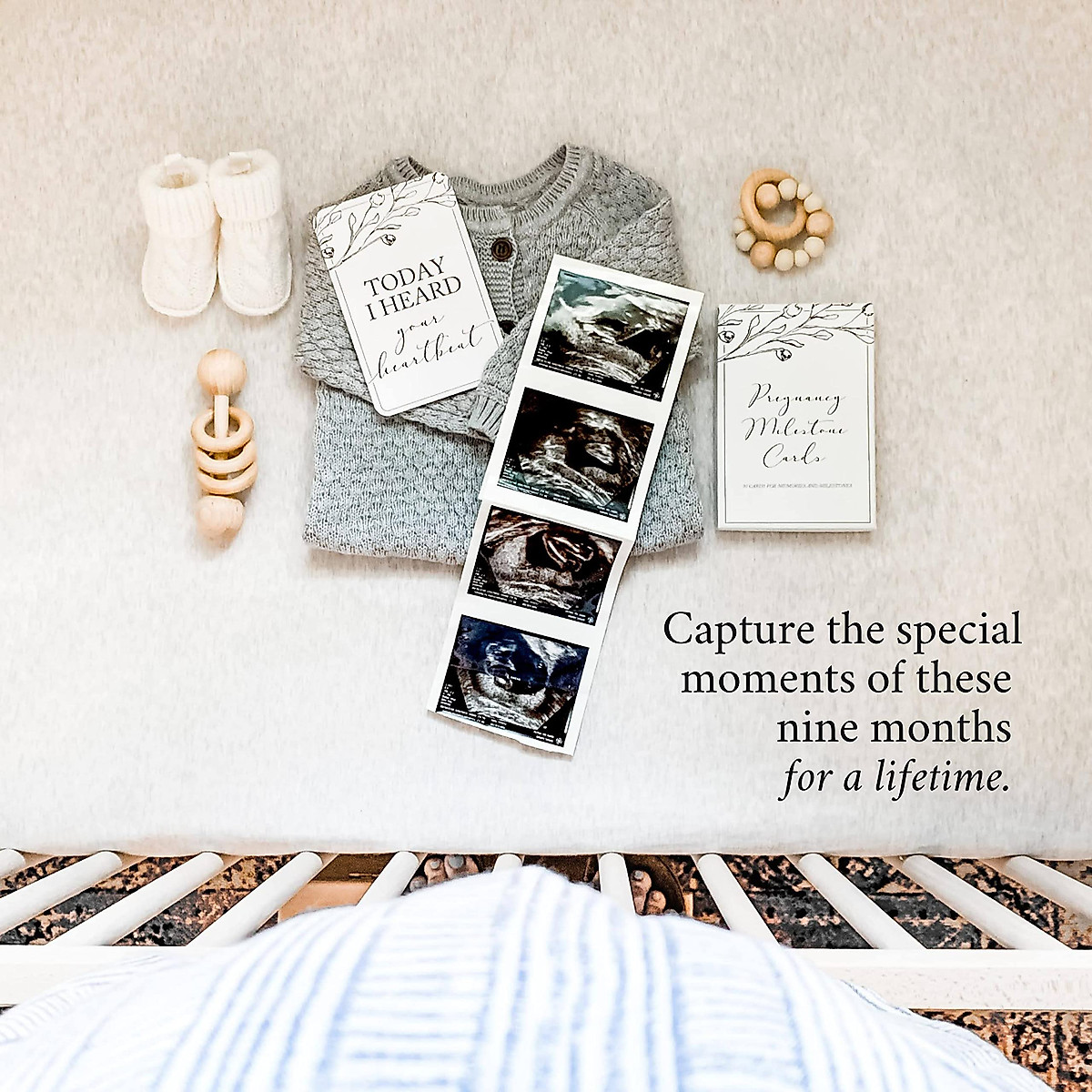 Baby Milestone Cards (19+11) - Weekly Baby Milestone Signs w/Hello World Newborn Sign, Pregnancy Announcement Sign - Giftable Baby Milestones Props