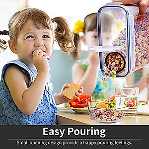 ME.FAN Cereal Storage Containers [6 Set] Airtight Food Storage Containers 2.5L(85.4oz) - Kitchen Storage Keeper with 5 Set Measuring Cups, 24 Chalkboard Labels & Pen (Black)