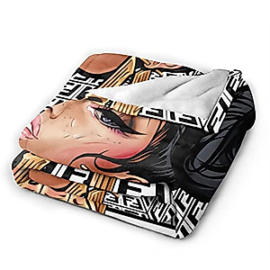 Nicki Rapper Singer Minaj Band Throw Blanket Soft Cozy Flannel Blankets Decor for Bed Couch Living Room Travel Outdoor 80"X60"