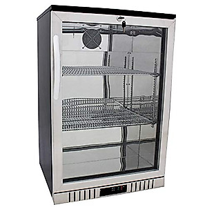 Procool Refrigeration Single Door Glass Front Stainless Steel Back Bar Cooler; 24" Wide, Counter Height Refrigerator