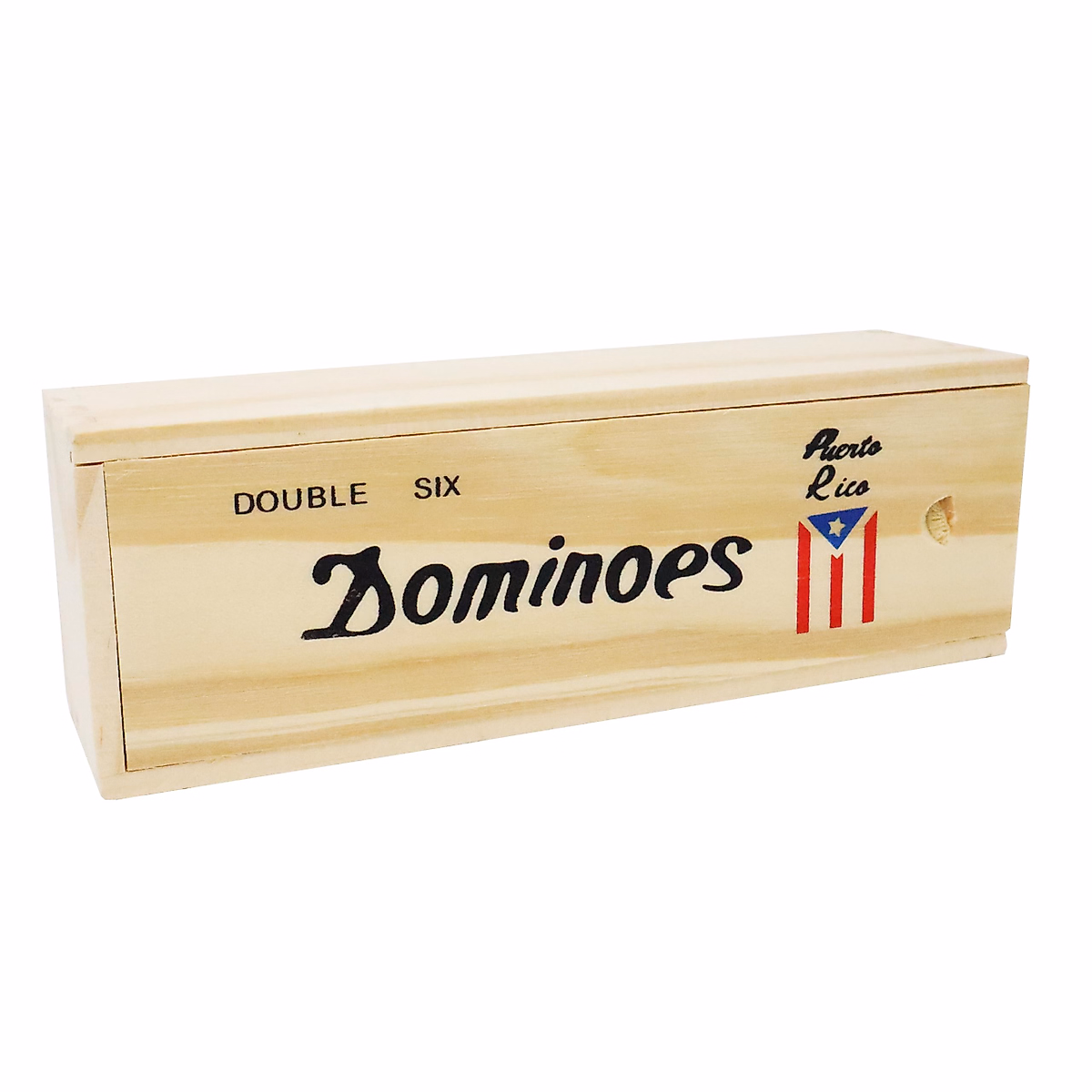 GEPAASFE Puerto Rico Domino. Puerto Rico Domino Game with Puerto Rico Flag in All The Pieces and Box. Juego de Domino con Bandera de Puerto Rico en todas las piezas y la caja.