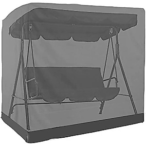 skyfiree Patio Swing Cover Waterproof 3 Seat Swing Covers Outdoor Porch Swing Cover Hammock Glider Cover 420D Swing Chair Covers 87x49x67 Inch UV Block for Outdoor Furniture (Grey)