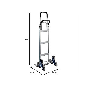 SmarketBuy Aluminum Stair Climber Hand Truck 18 x 7.5 Inch Nose Plate Stair Climbing Hand Truck 6 Wheels Hand Truck Dolly (Stair Climber Hand Truck)