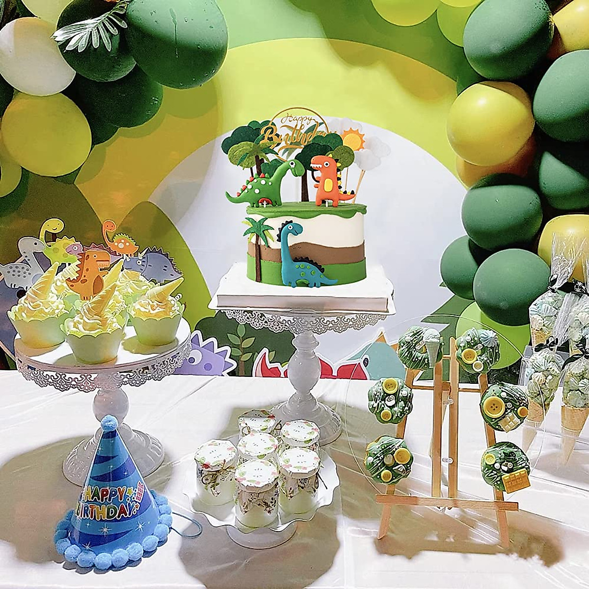 13PCS 3D Dinosaur Cake Topper Cupcake Topper Cake Decorations for kids Birthday Baby Showr Party Supplies