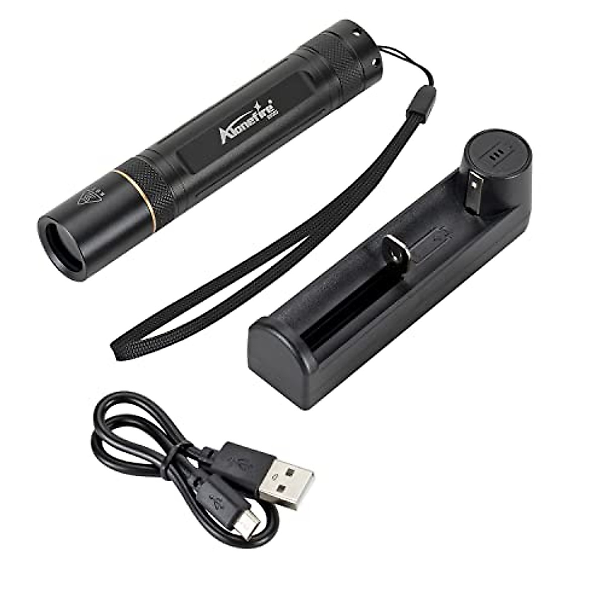 ALONEFIRE SV003 10W 365nm UV Flashlight Portable Rechargeable Blacklight for Pet Urine Detector, Resin Curing, Scorpion, Fishing, Minerals with Aluminum Case, Battery Charger