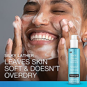 Neutrogena Hydro Boost Lightweight Hydrating Facial Cleansing Gel, Gentle Face Wash & Makeup Remover with Hyaluronic Acid, Hypoallergenic & Non Comedogenic, 6 oz