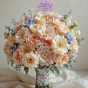 40Pcs Floral Pick Card Holder, Card Holder for Flower Arrangement, Gift Card Tree Holder, Photo Memo Holder Pick Stick, 12 Inch Suitable for Wedding Birthday Party Flower Gifts (Round&Heart)