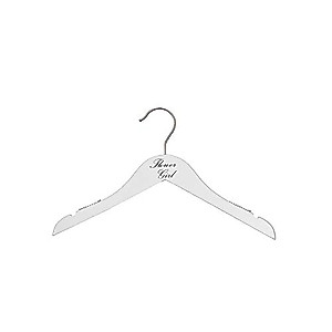 NAHANCO FG20114 Bridal Hanger, White Wood Hanger with Black Imprint (Flower Girl), 14” (1 Piece)