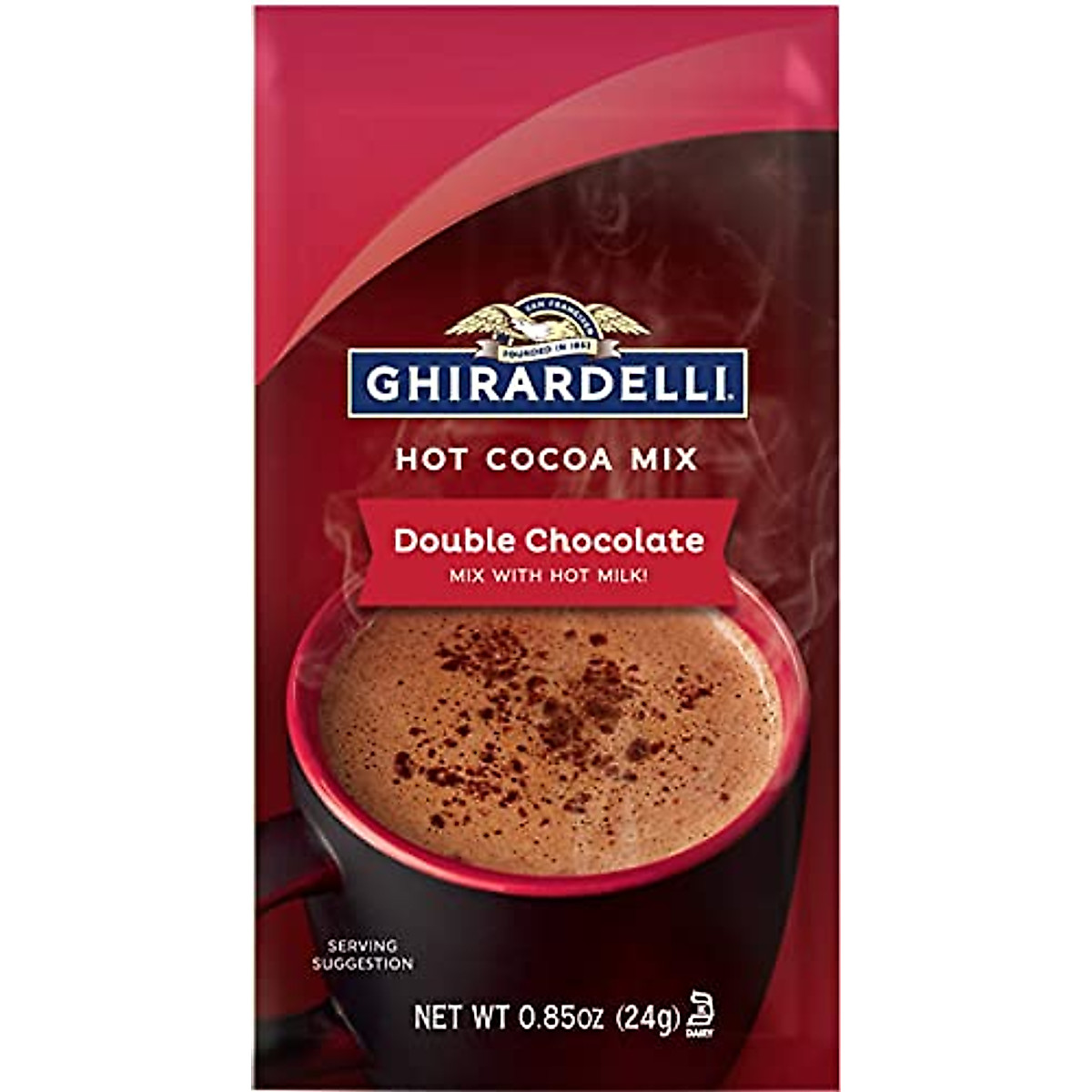 Ghirardelli Double Chocolate Hot Cocoa Mix, 0.85-Ounce Packets (Pack of 10)