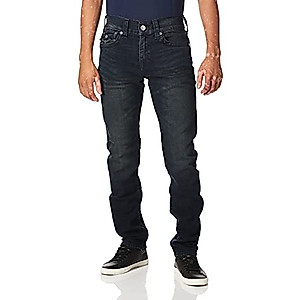True Religion Men's Geno Big T Low Rise Slim Fit Jean with Back Flap Pockets, Last Call, 36W X 34L
