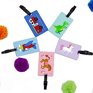 Wildkin Kids Rolling Luggage Bundle with 2 Matching Bag Tags (Fire Truck)