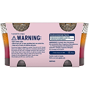 Glade Jar Candles, Fragrance Candles Infused with Essential Oils, Air Freshener Candles, 4 Candles 3.4 Oz (Vanilla Passion Fruit & Hawaiian Breeze)