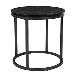 Ball & Cast Side End Table, 15.25" Dia, Black