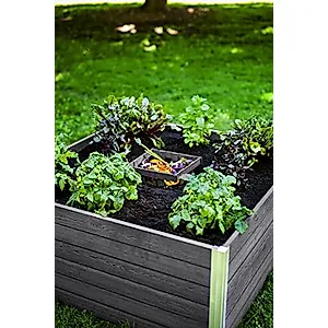 Vita Urbana 4x4x22 Keyhole Composting Garden - Slate Grey